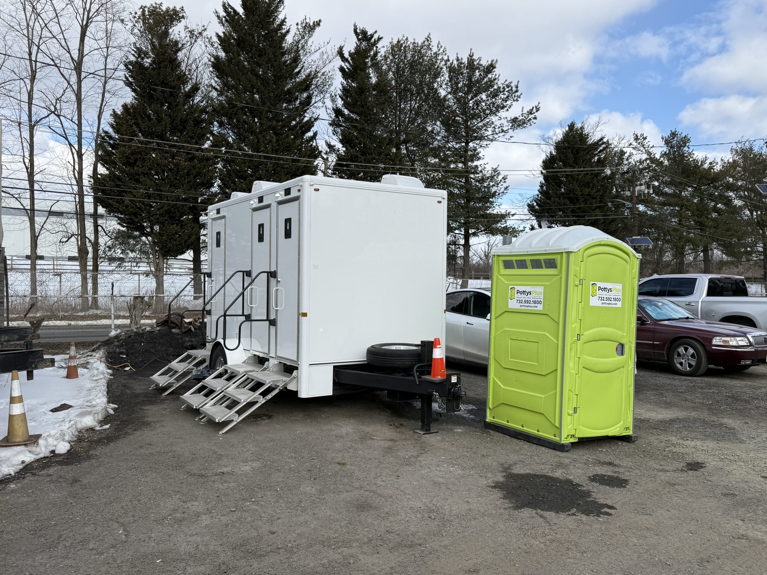 4-Stall Restroom Trailer Rental NJ | Pottys Plus
