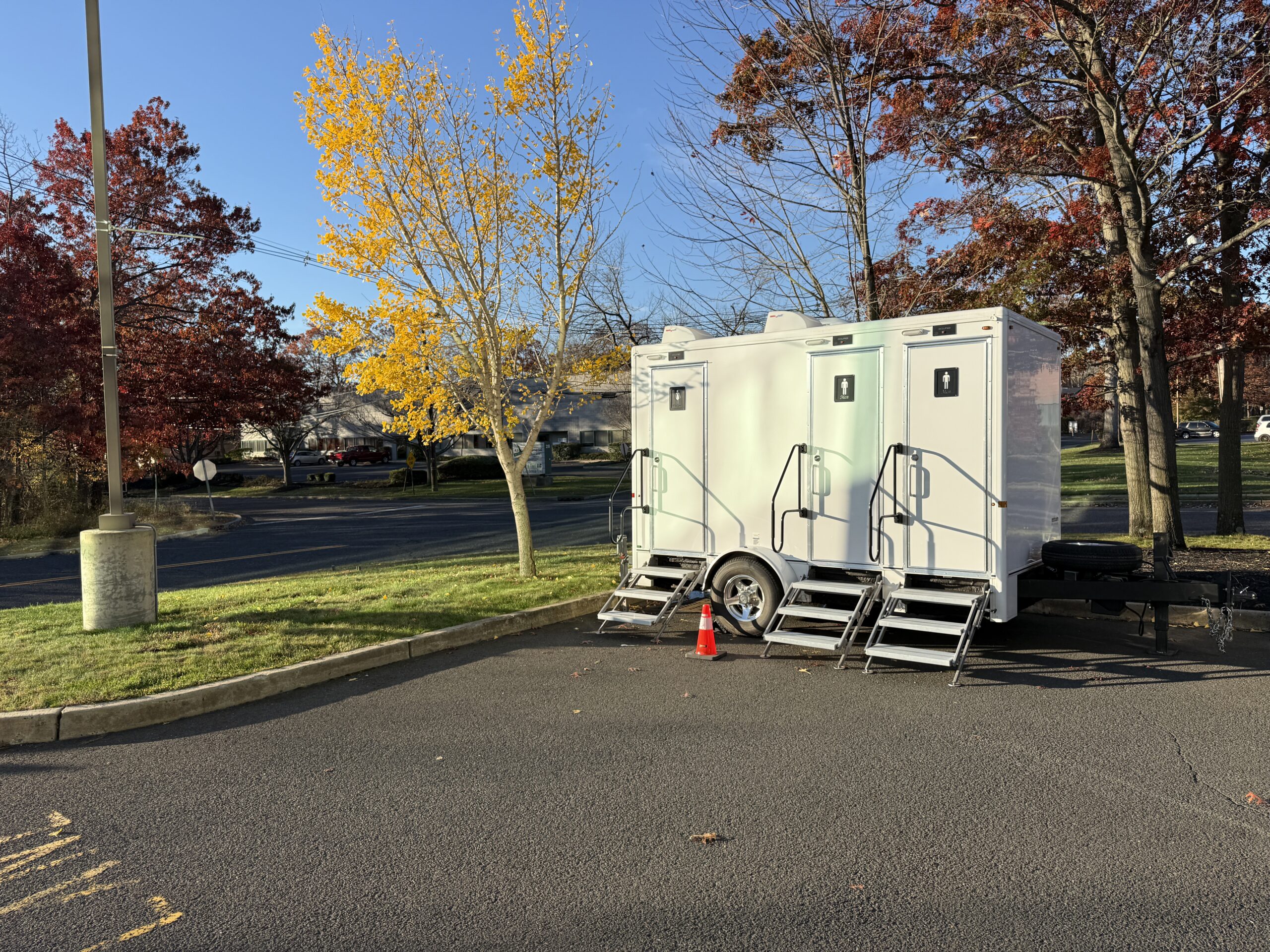 4-Stall Restroom Trailer Rental NJ | Pottys Plus